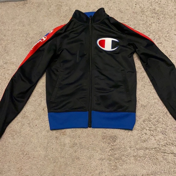 Champion | Jackets & Coats | Champions Coat Black Red And Blue | Poshmark